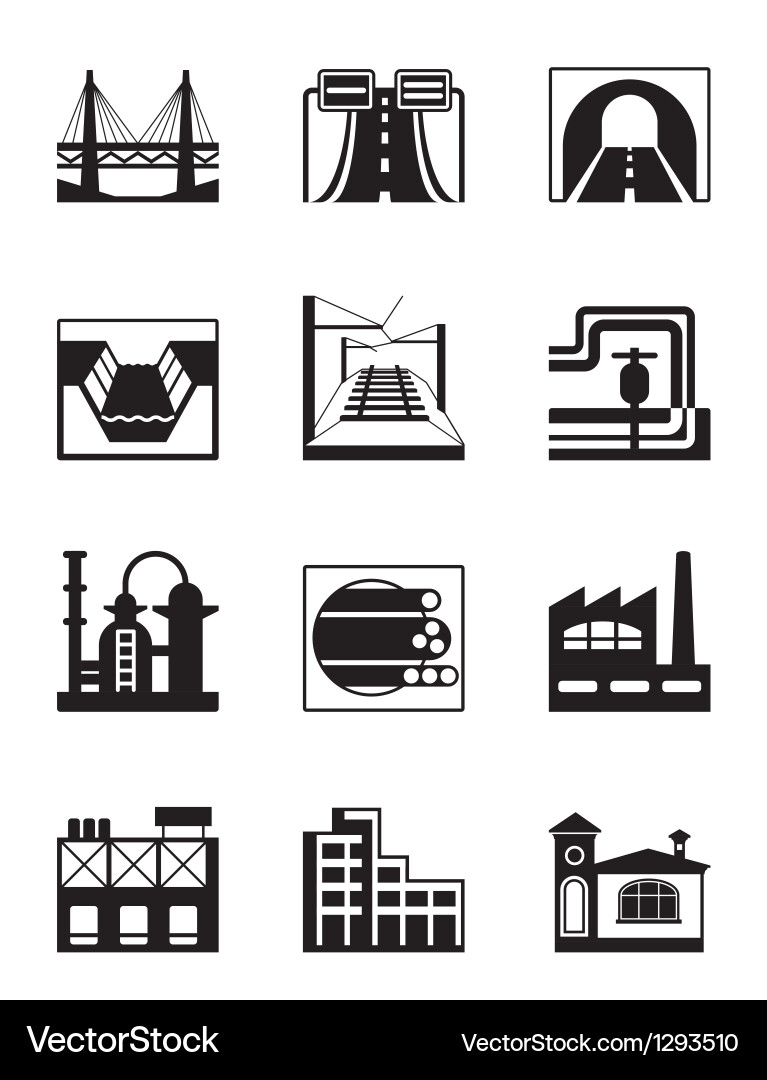 Bau Icons - Gebäude & Infrastruktur Lizenzfreier Vektor