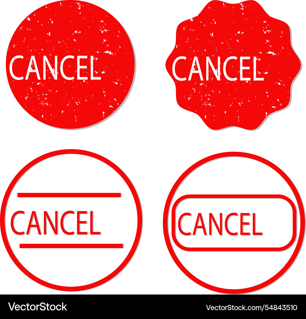 Grunge red cencelled word rubber stamp cancel Vector Image