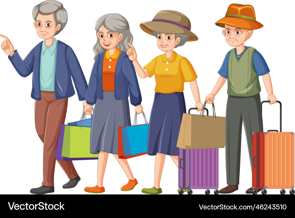 Happy senior people group Royalty Free Vector Image