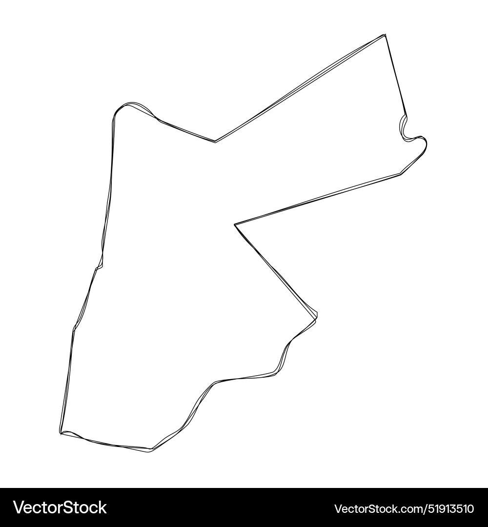 Jordan simplified sketch map Royalty Free Vector Image