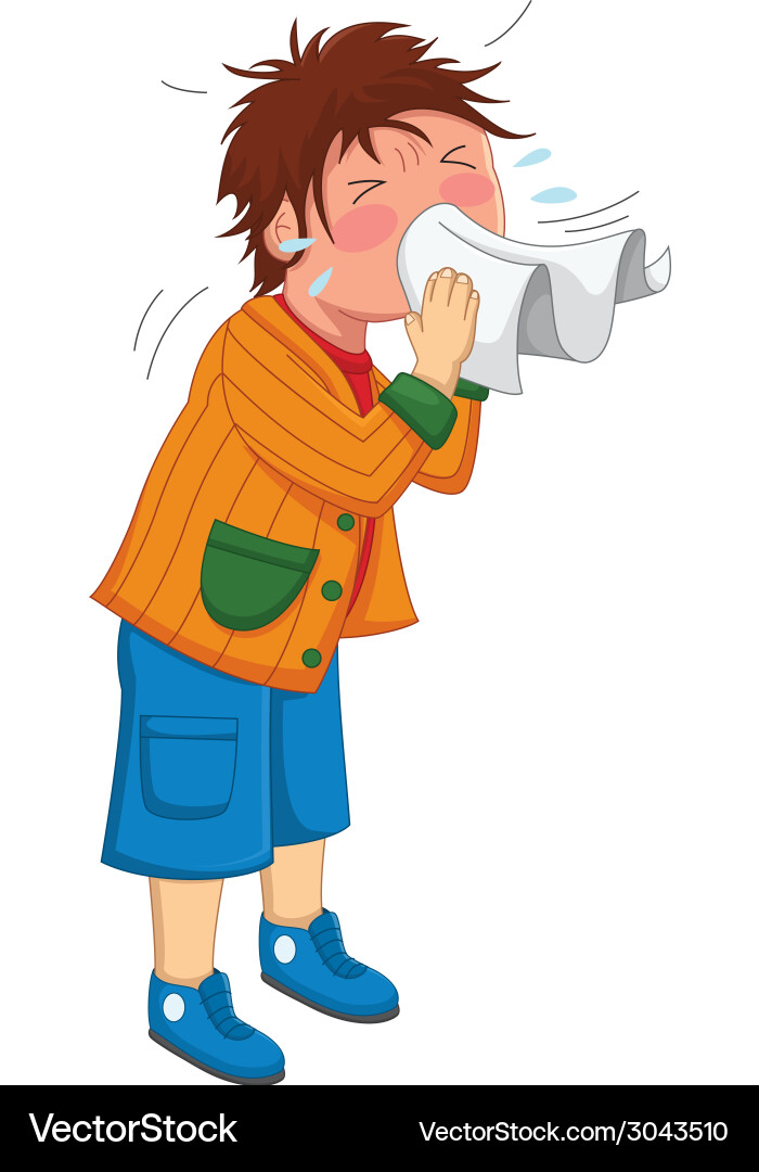 Kid sneeze Royalty Free Vector Image - VectorStock