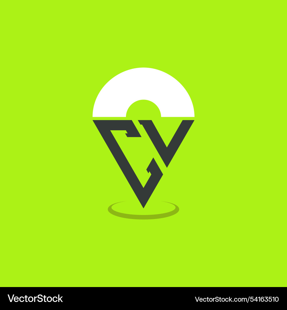 Letter cv location logo design modern initials Vector Image
