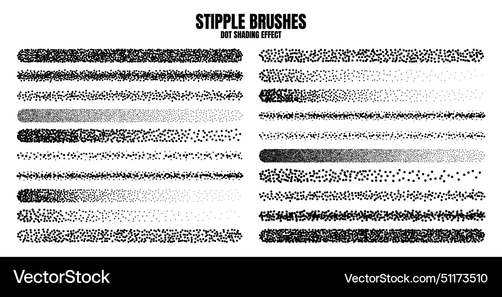 Stipple scatter brush ink drawing and texturing Vector Image