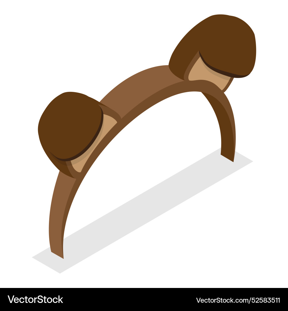 3d isometric flat set of animals ears Royalty Free Vector