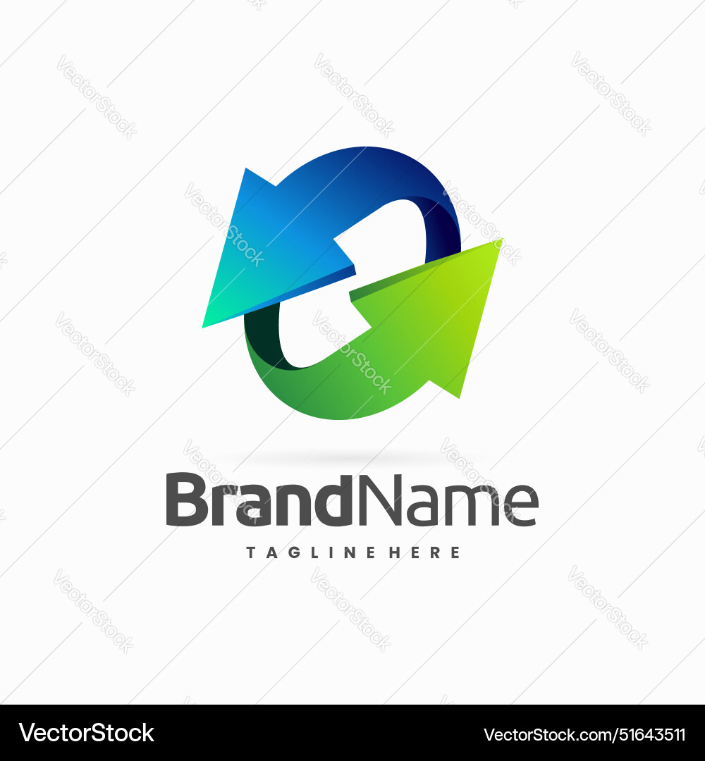 Arrows exchange logo up and down arrow Royalty Free Vector