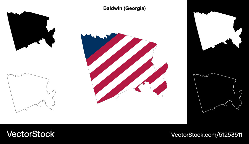 Baldwin outline map Royalty Free Vector Image - VectorStock