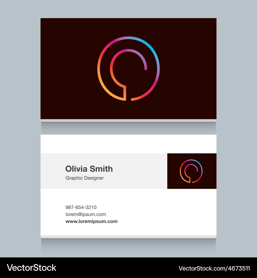 Business card letter o Royalty Free Vector Image