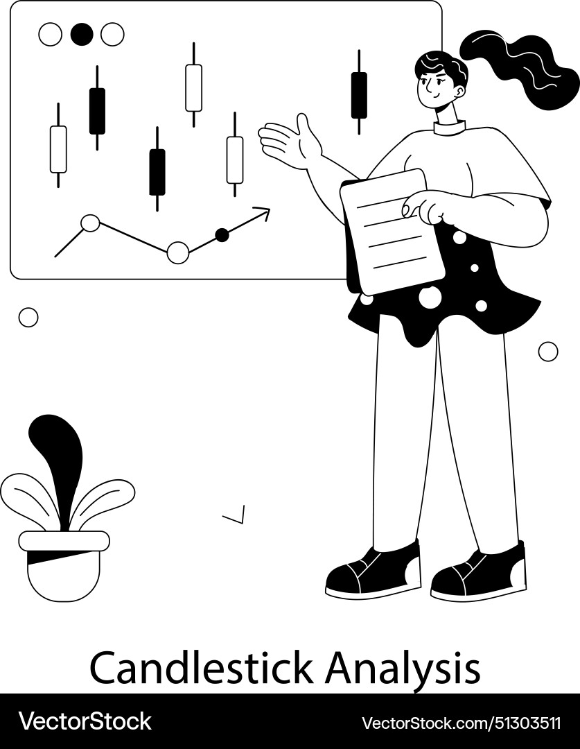 Candlestick analysis Royalty Free Vector Image