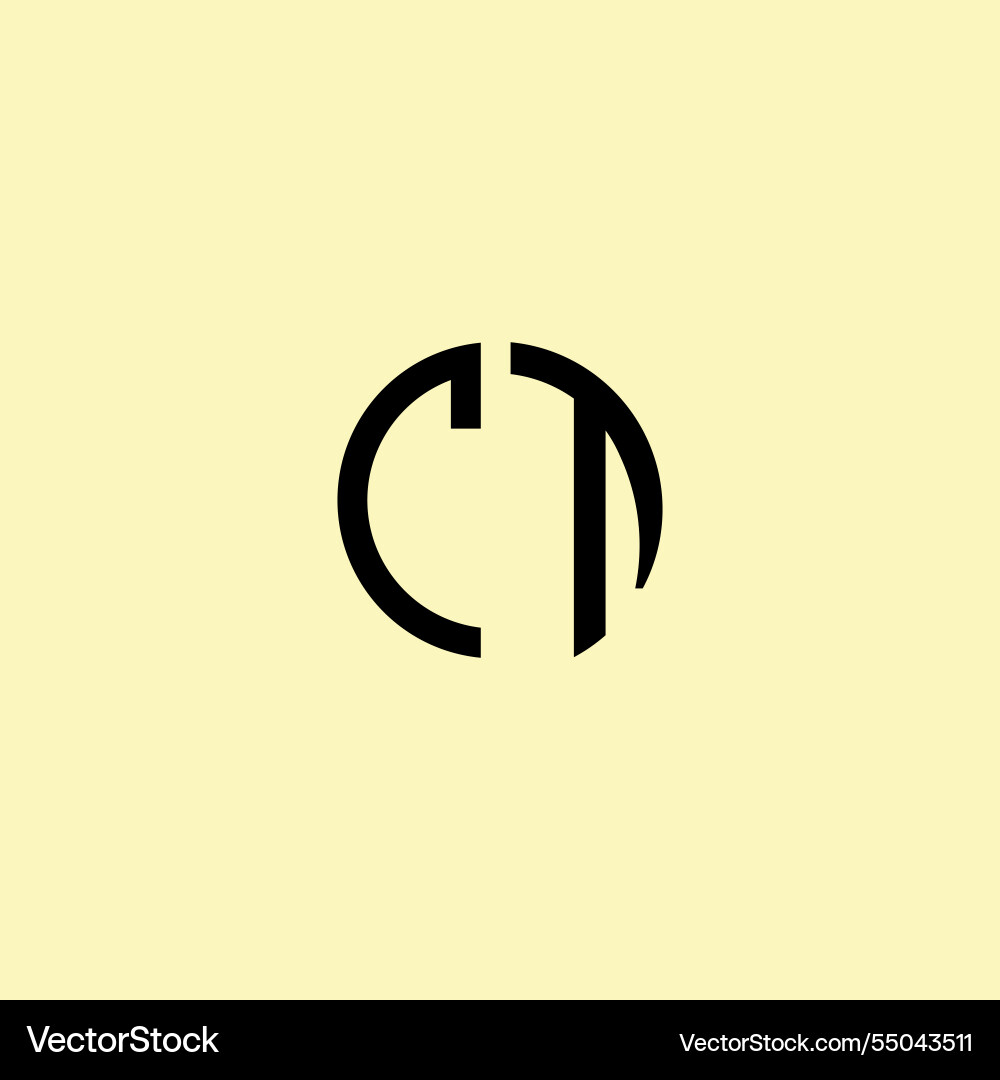 Creative rounded initial letters ct logo Vector Image
