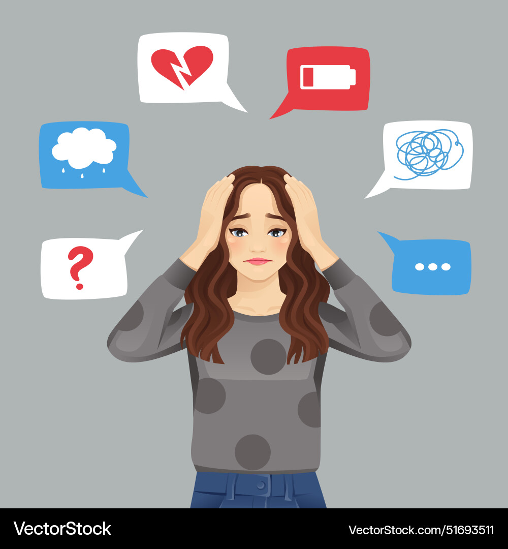 Frustrated woman Royalty Free Vector Image - VectorStock