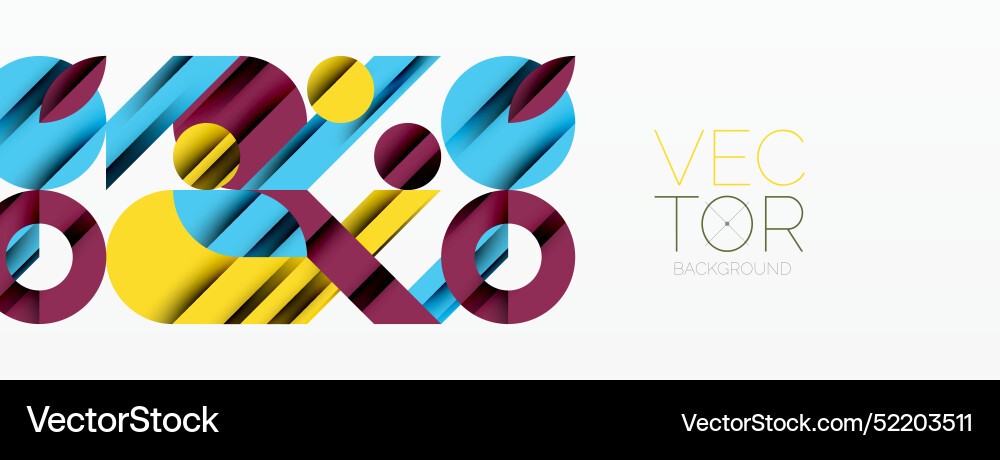 Geometric diagonal line and circle shape wide Vector Image
