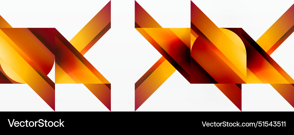 Gradient color triangles and circles on white Vector Image