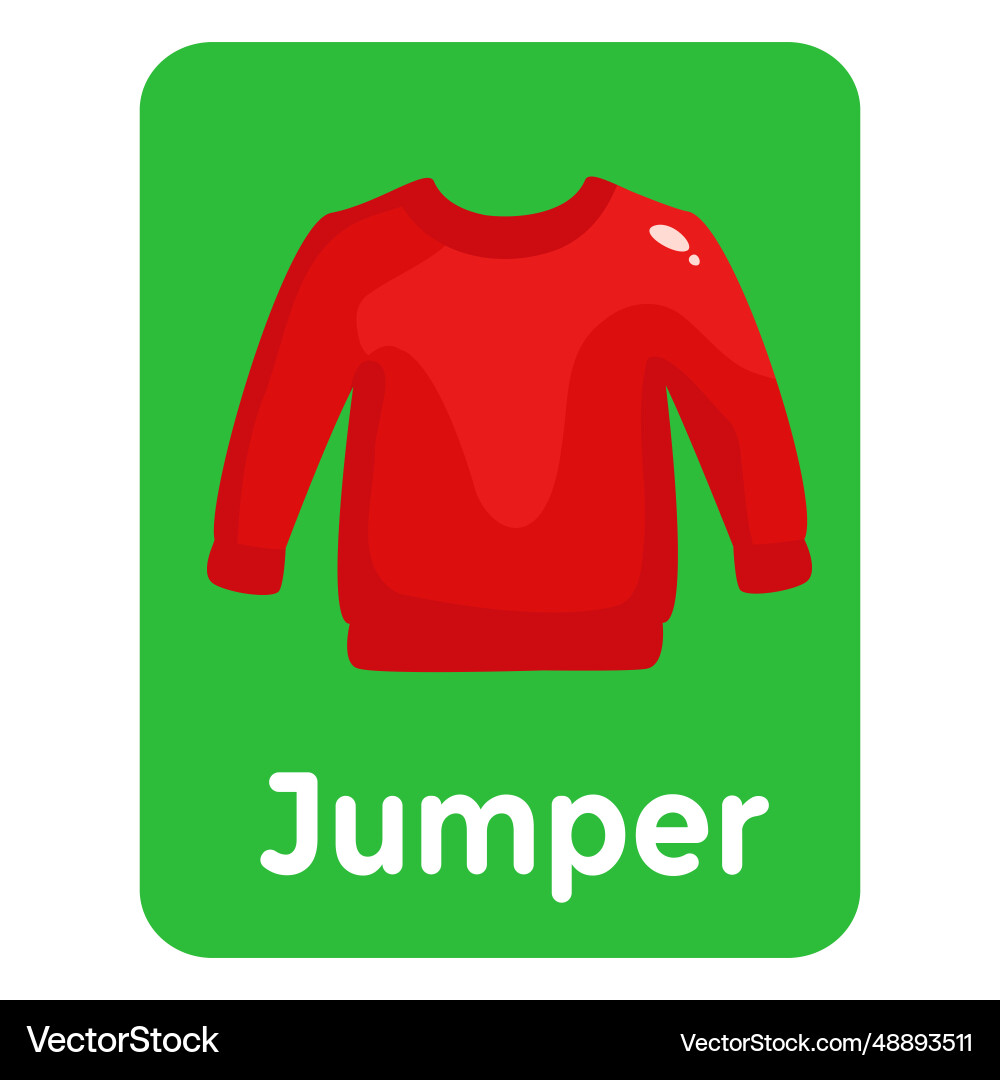 Jumper vocabulary flashcard Royalty Free Vector Image