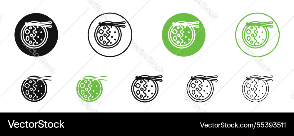 Kare raisu icons in black and green colors Vector Image