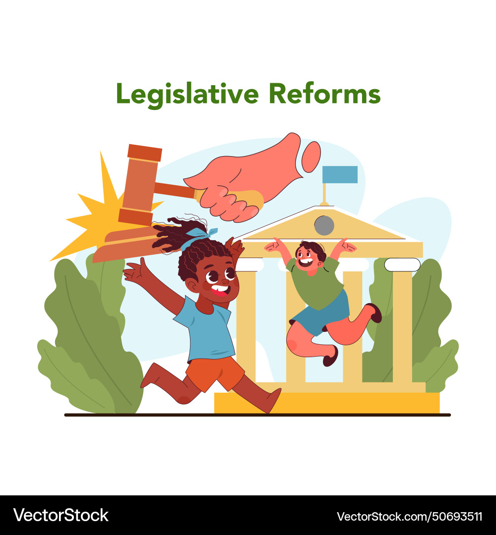 Legislative reforms for child labor flat Vector Image