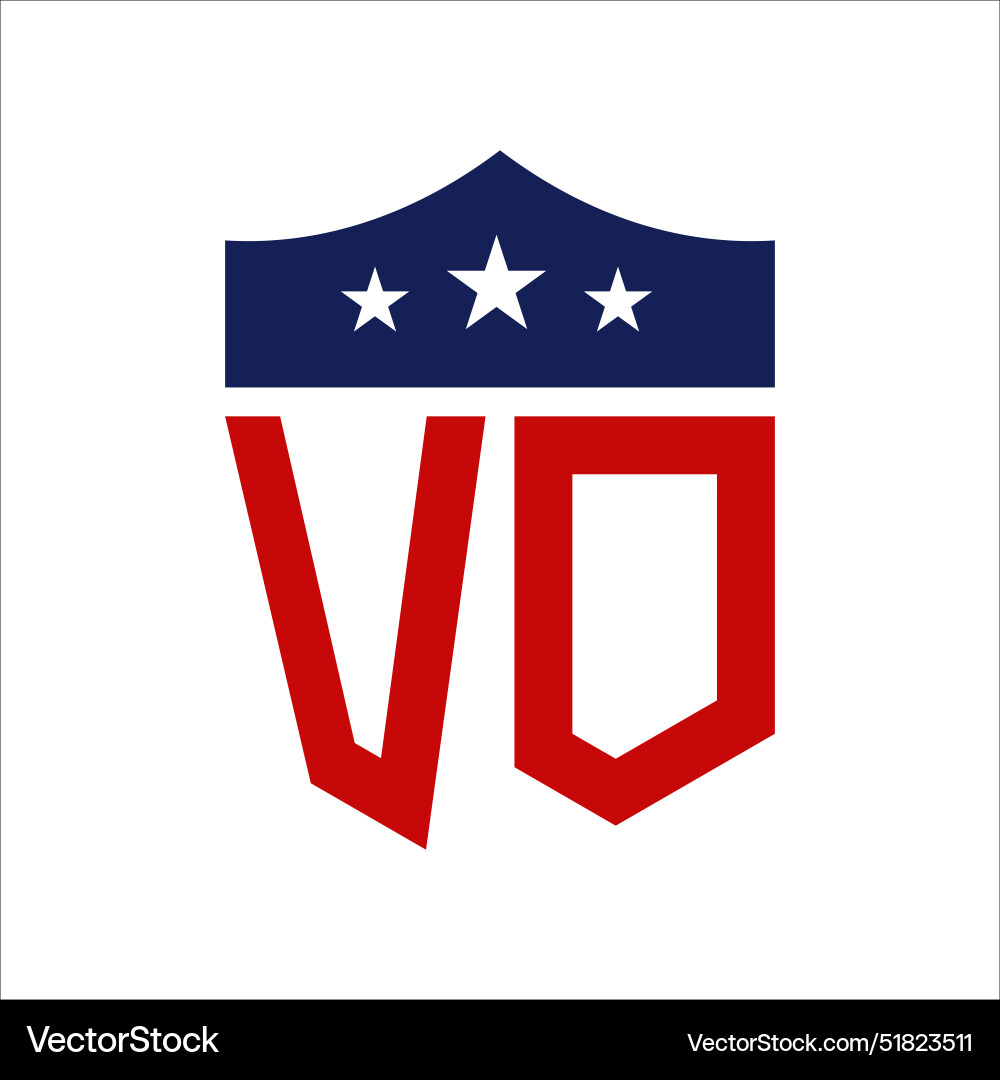 Patriotic vo logo design letter Royalty Free Vector Image