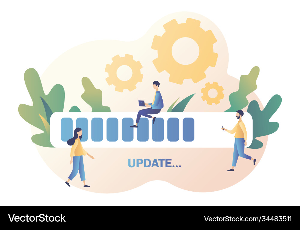 System-Update-Konzept moderner flacher Cartoon Stil