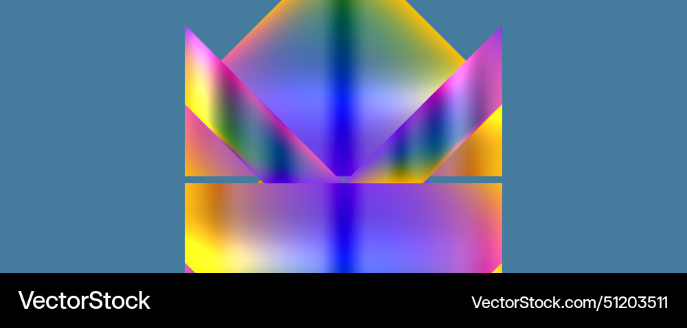 Vibrant rainbow triangle pattern on blue Vector Image