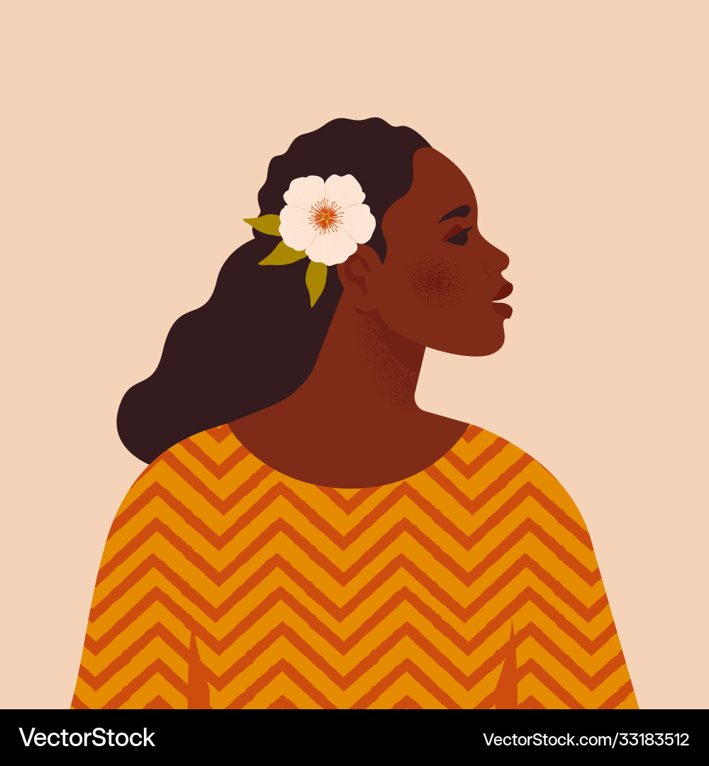 African Woman Portrait Royalty Free Vector Image
