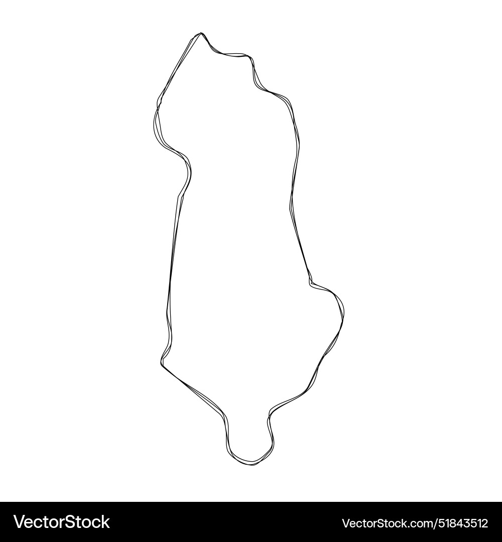 Albania simplified sketch map Royalty Free Vector Image