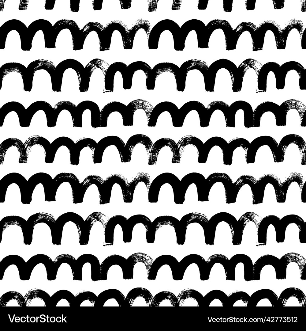 Bold wave hand drawn lines seamless pattern Vector Image