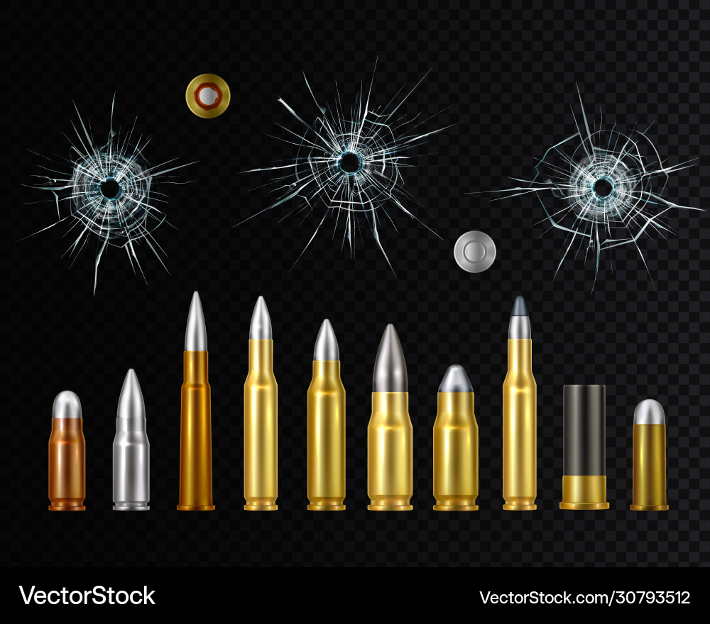 Bullet Set - Weapon Ammunition Royalty Free Vector Image