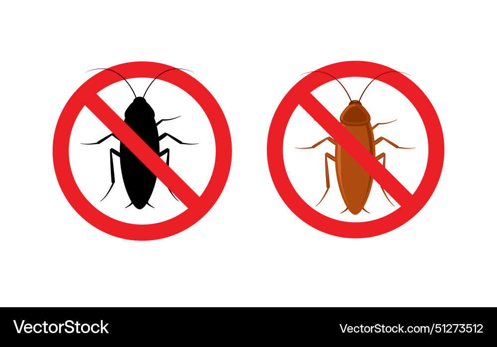 Cockroach anti bug insect sign fumigation Vector Image