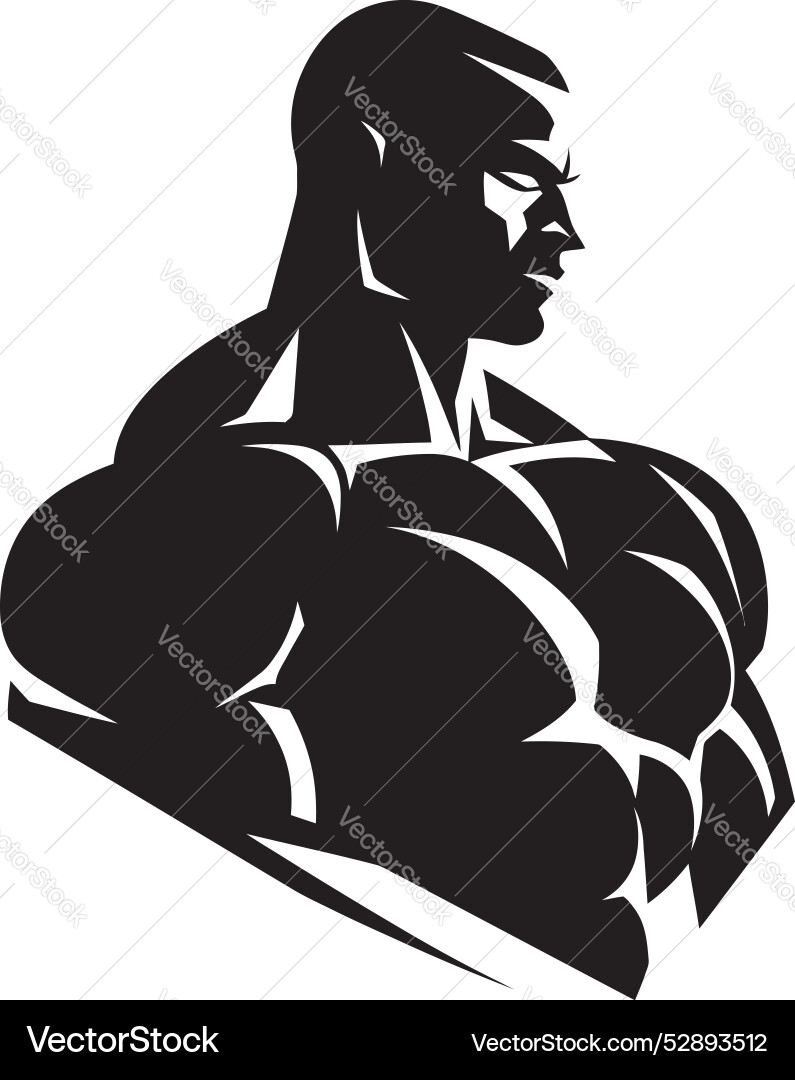 Dynamic muscle artistry monochromatic fitness Vector Image