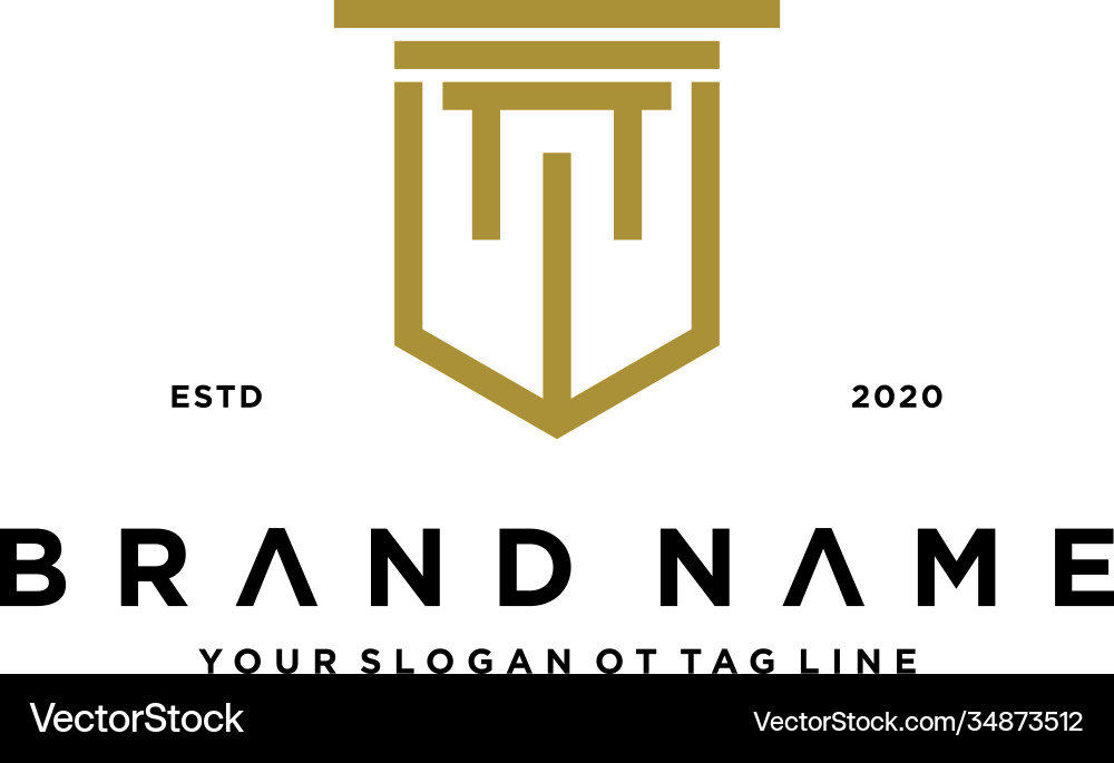 Brief w Schild Gesetz Logo Design Konzept Vektorbild