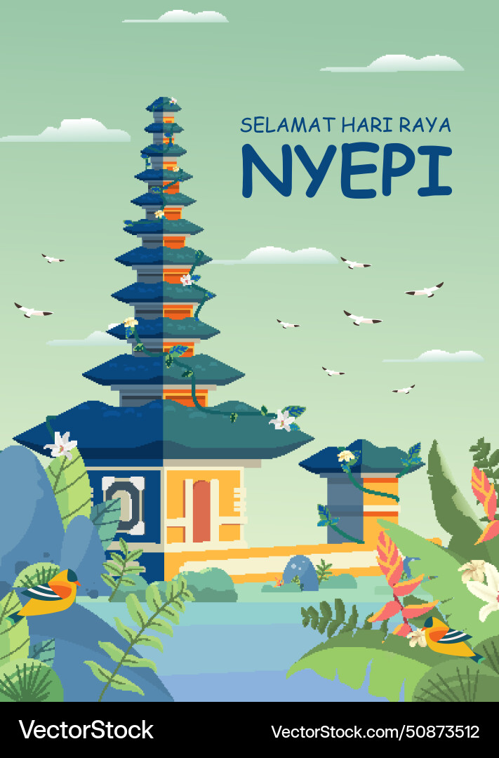 Nyepi day Royalty Free Vector Image - VectorStock