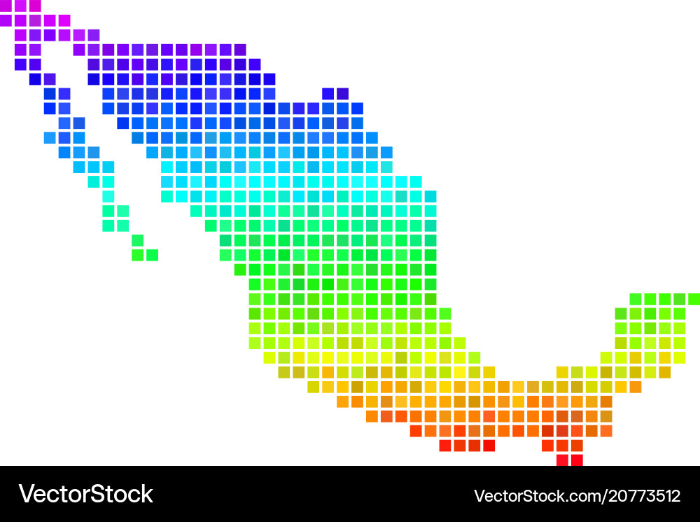 Spectrum dot mexico map Royalty Free Vector Image