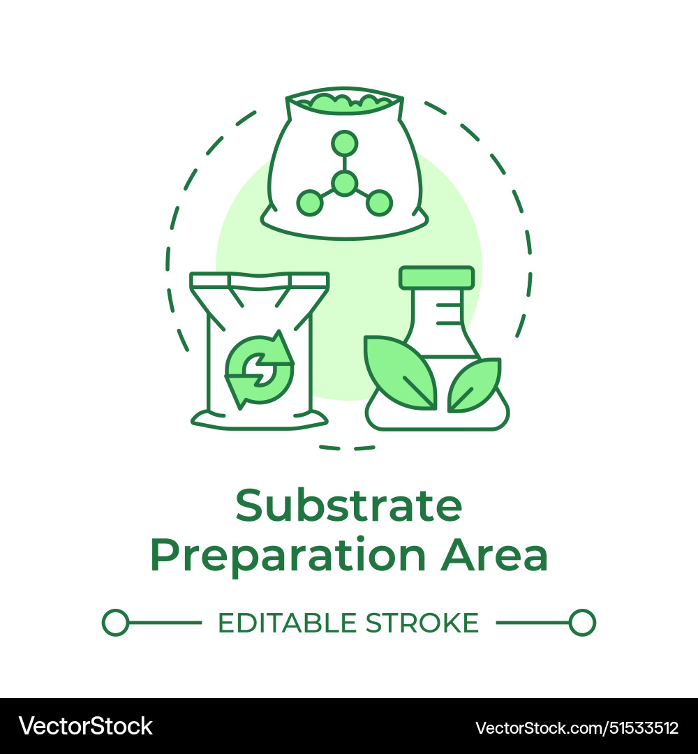 Substrate preparation area soft green concept icon
