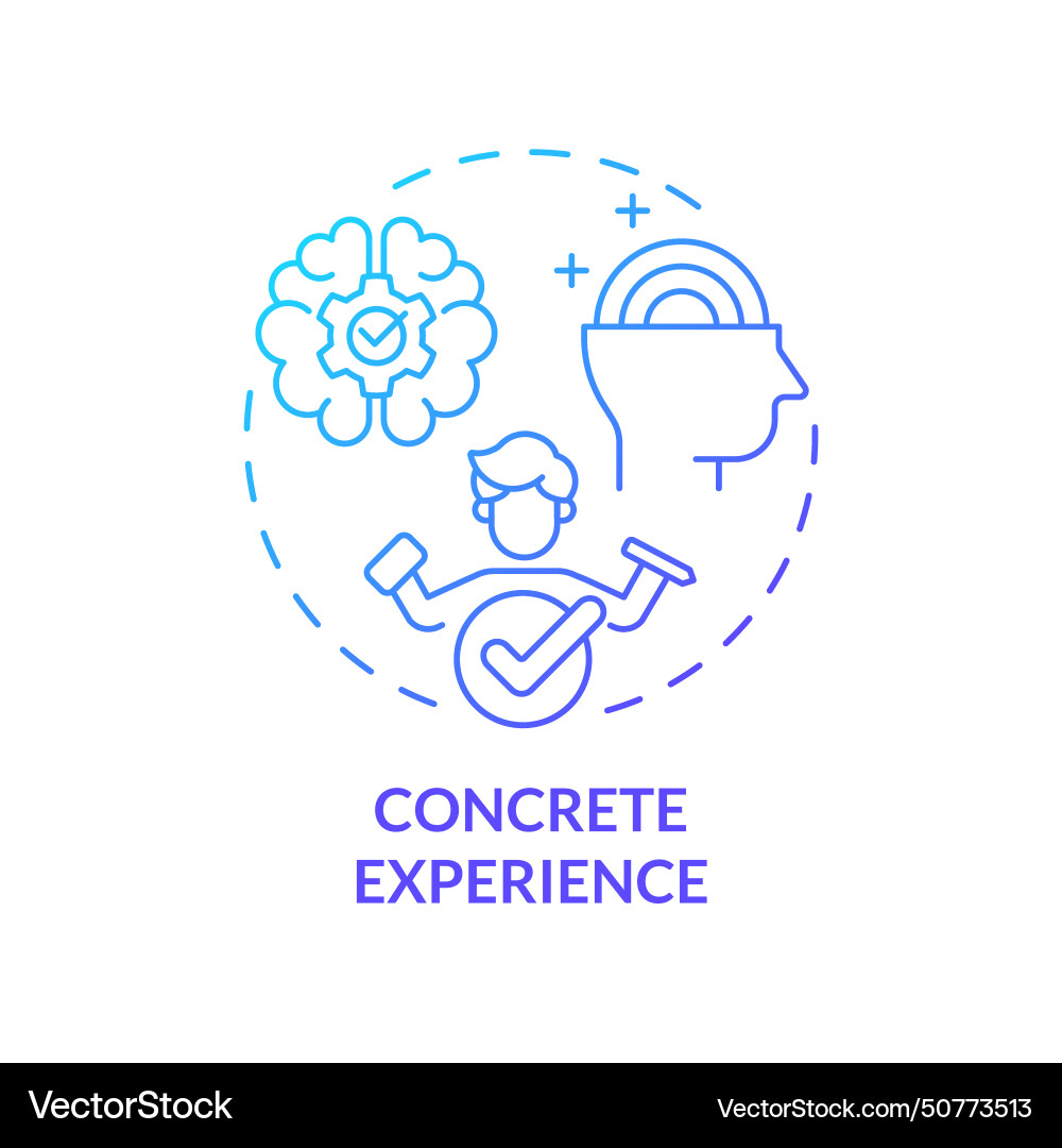 Concrete Experience Blue Gradient Concept Icon Vector Image