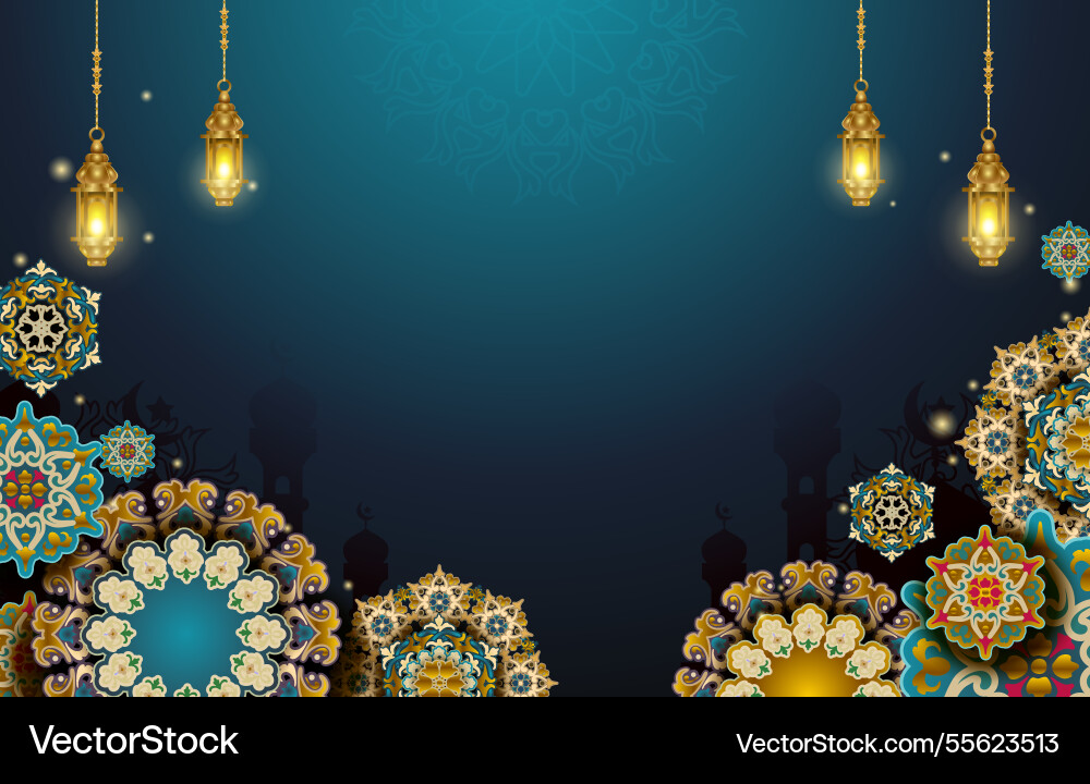 Elegant islamic background with ornament Vector Image