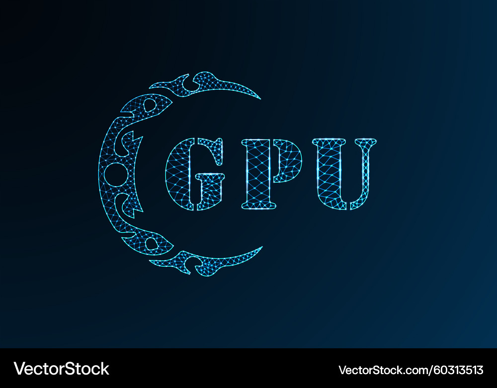 Low Poly GPU Letter Logo – Royalty-Free Vector | VectorStock