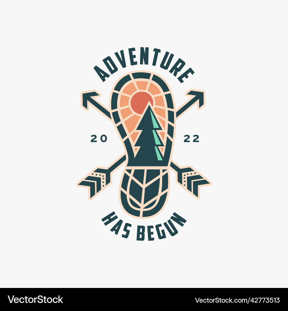 Outdoor adventure travel badge patch logo Vector Image