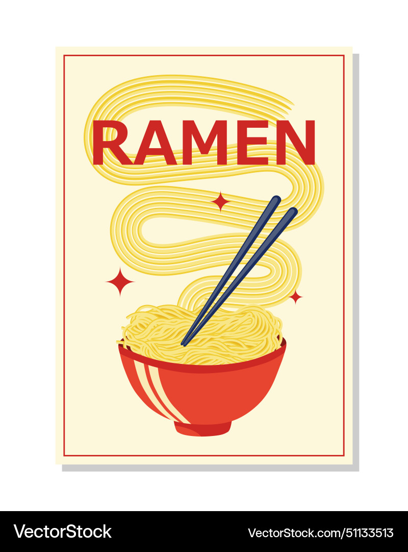 Ramen japanese food poster design Royalty Free Vector Image