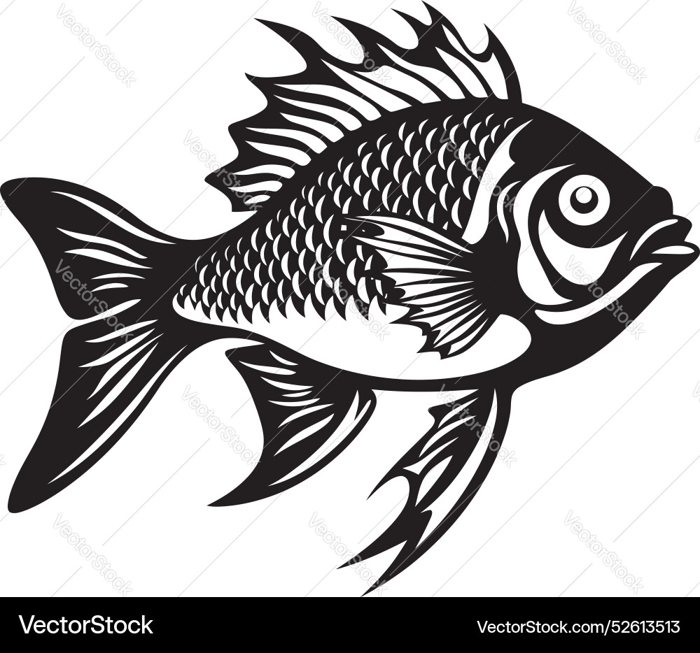 Streamside splendor tropical river fish designs Vector Image