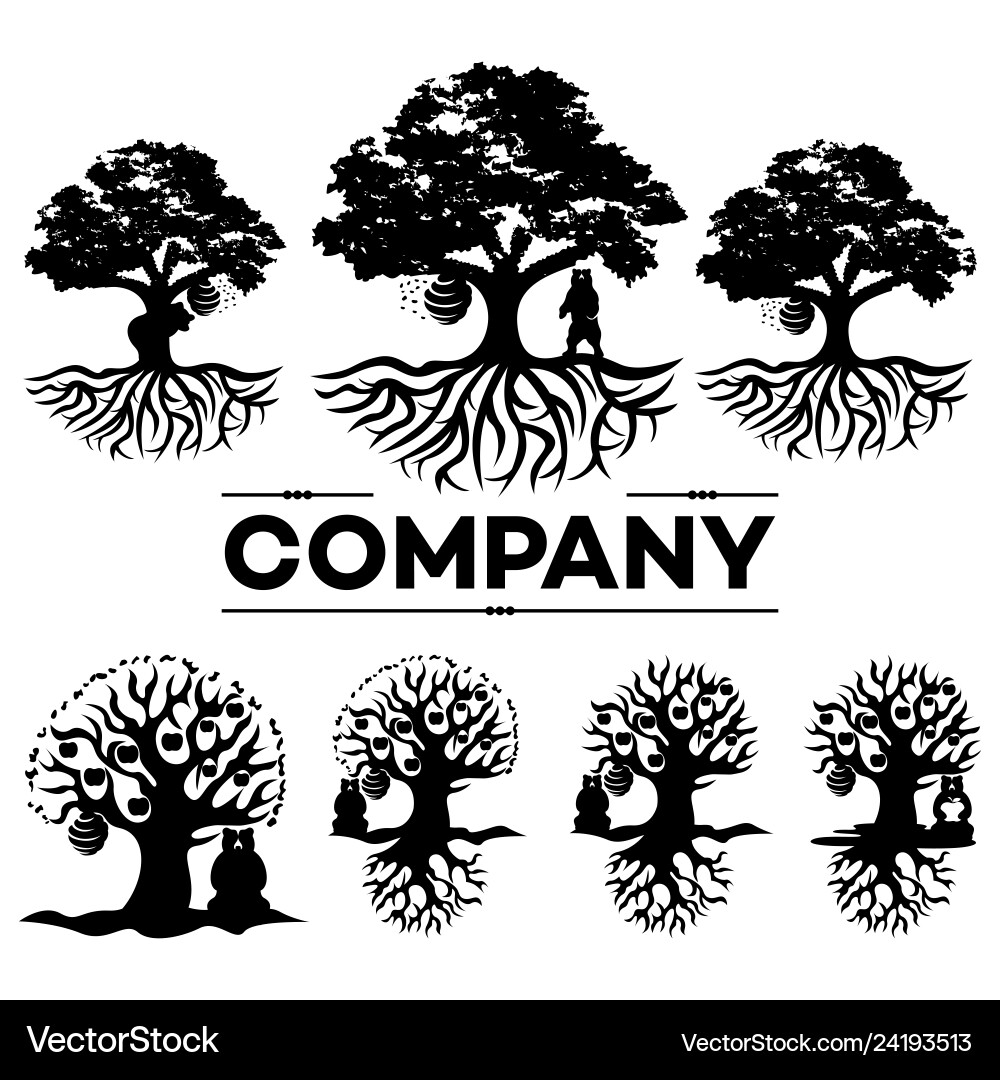 Tree and bear logo Royalty Free Vector Image - VectorStock