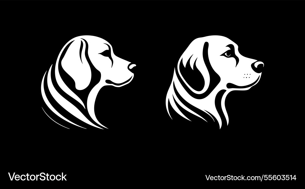 Beagle logo black and white Royalty Free Vector Image