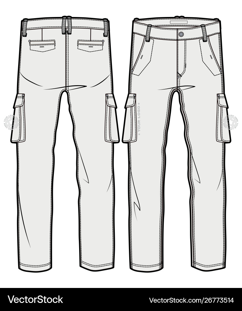 Pants Fashion Flat Technical Drawing Vector Images Over 1 700