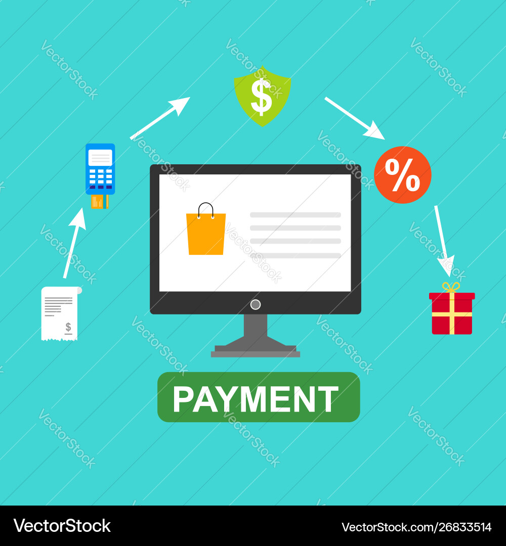 Concept online and mobile payments for web page Vector Image