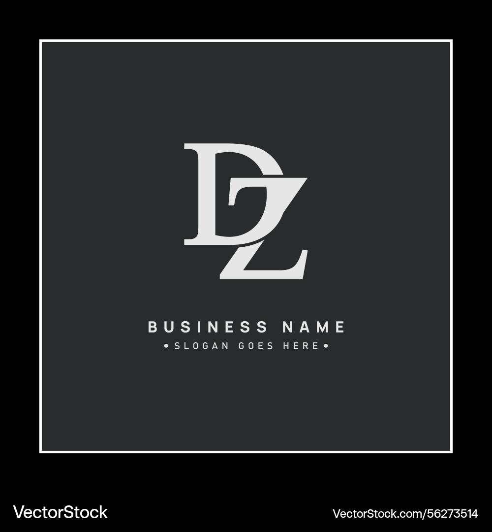 Creative monogram for initial letter dz logo Vector Image