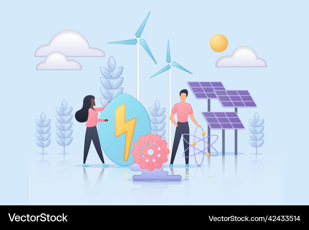 Green energy renewable power sources Royalty Free Vector