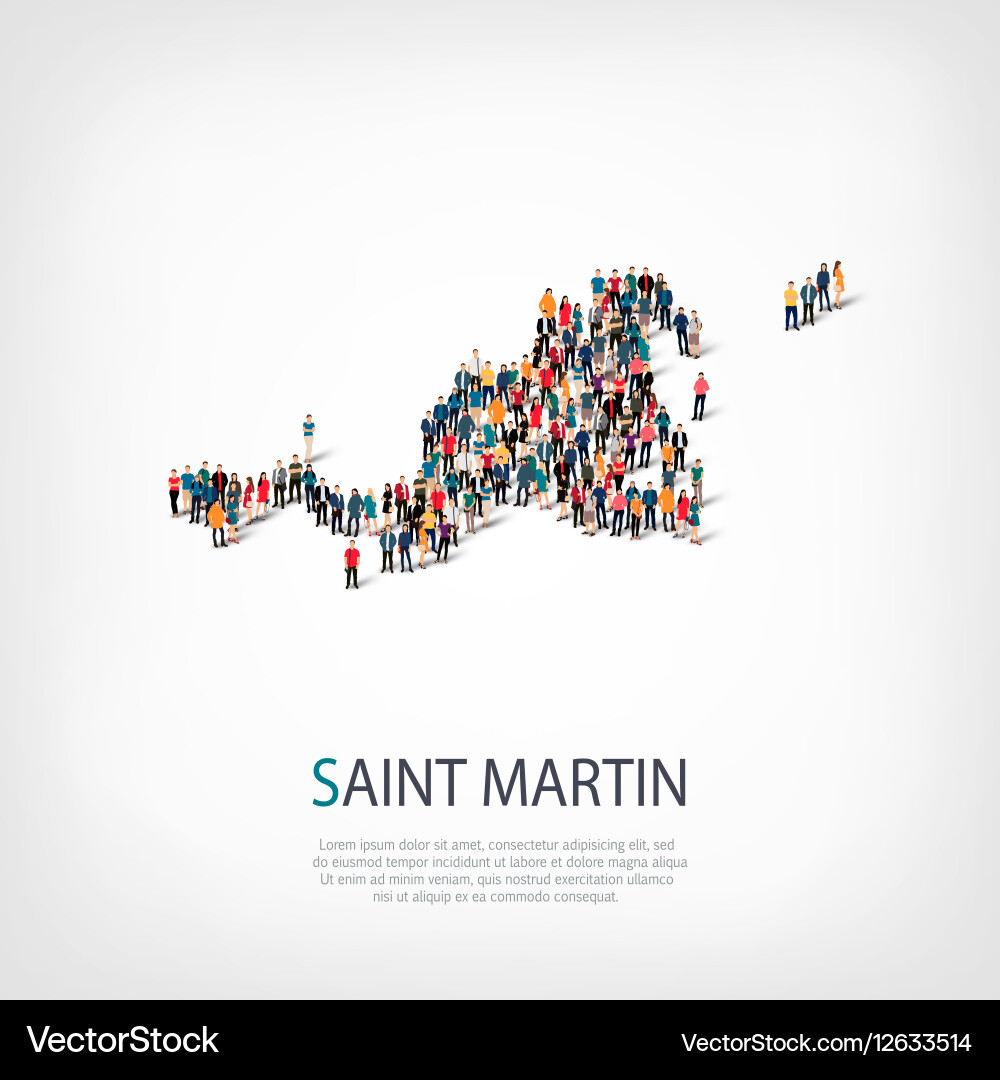 People map country saint martin Royalty Free Vector Image