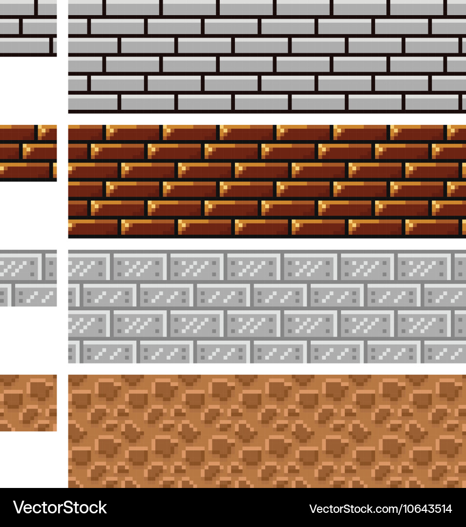 Pixel Brick Texture - Platformer Style Royalty Free Vector