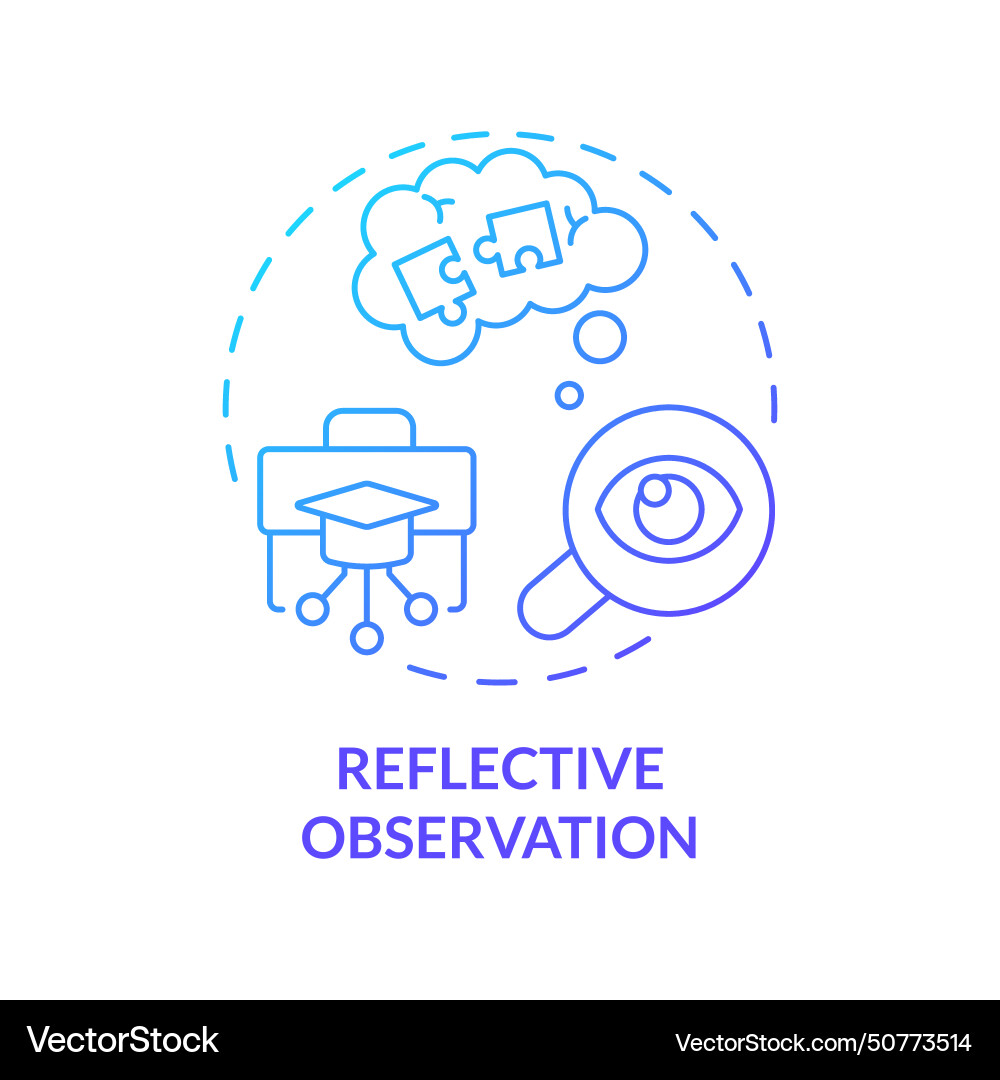 Reflective observation blue gradient concept icon Vector Image
