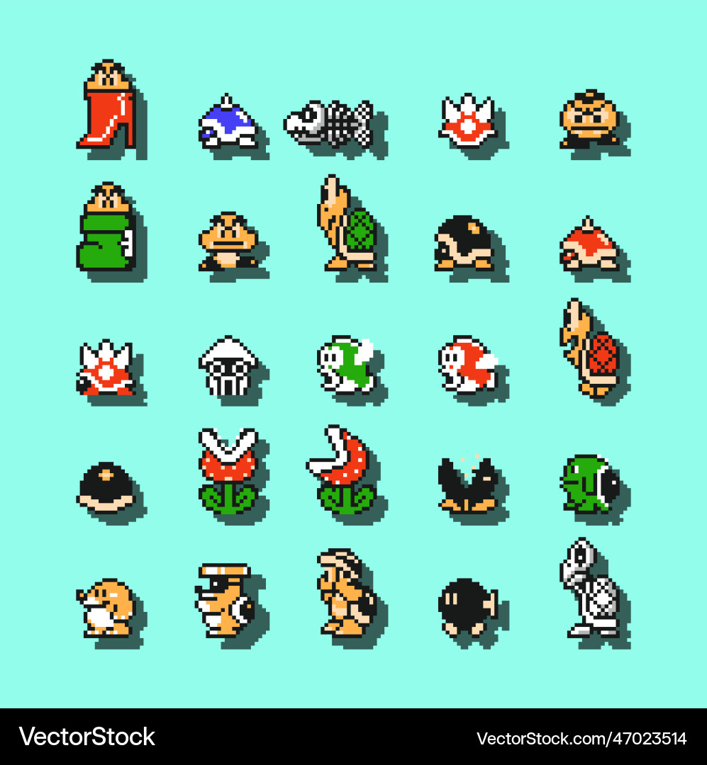 Super Mario Bros 3 Enemies Royalty Free Vector Image