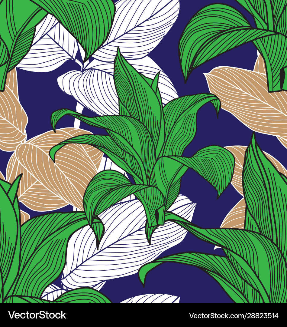 Tropical Foliage Pattern Royalty Free Vector Image