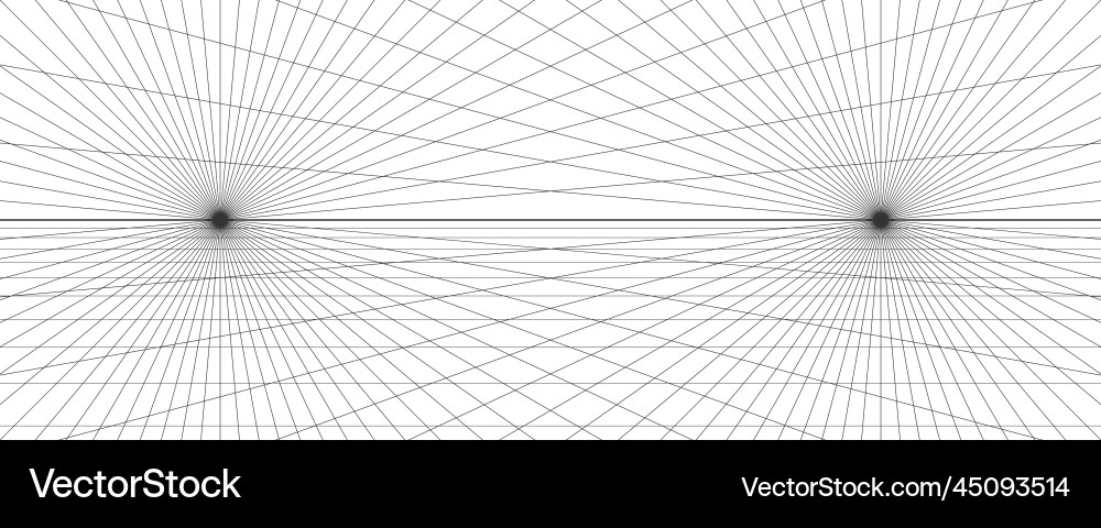 Two-Point Perspective Grid Royalty Free Vector Image